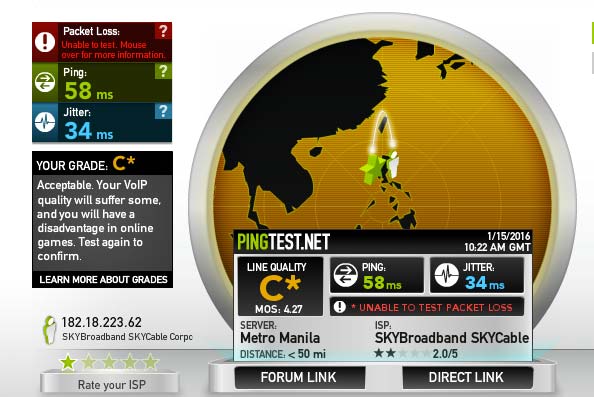 Sky Cable Plan 999 at 3Mbps Internet Service Review - A Jittery Entry ...