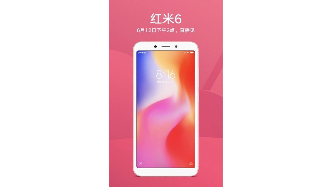 Xiaomi Redmi 6: To launch on June 12, Front design revealed
