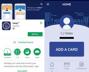 Beep Card mobile app lets you track card balance and other transactions